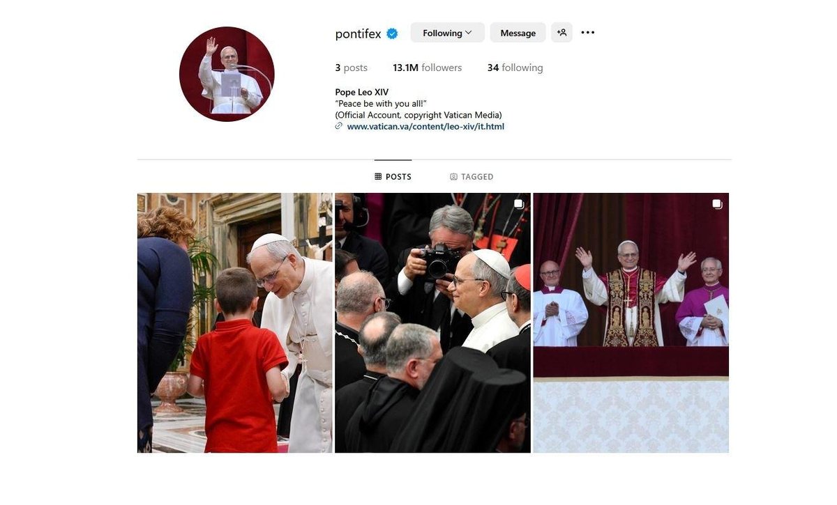 Pope Leo XIV on social media: Instagram and X accounts up and growing ...