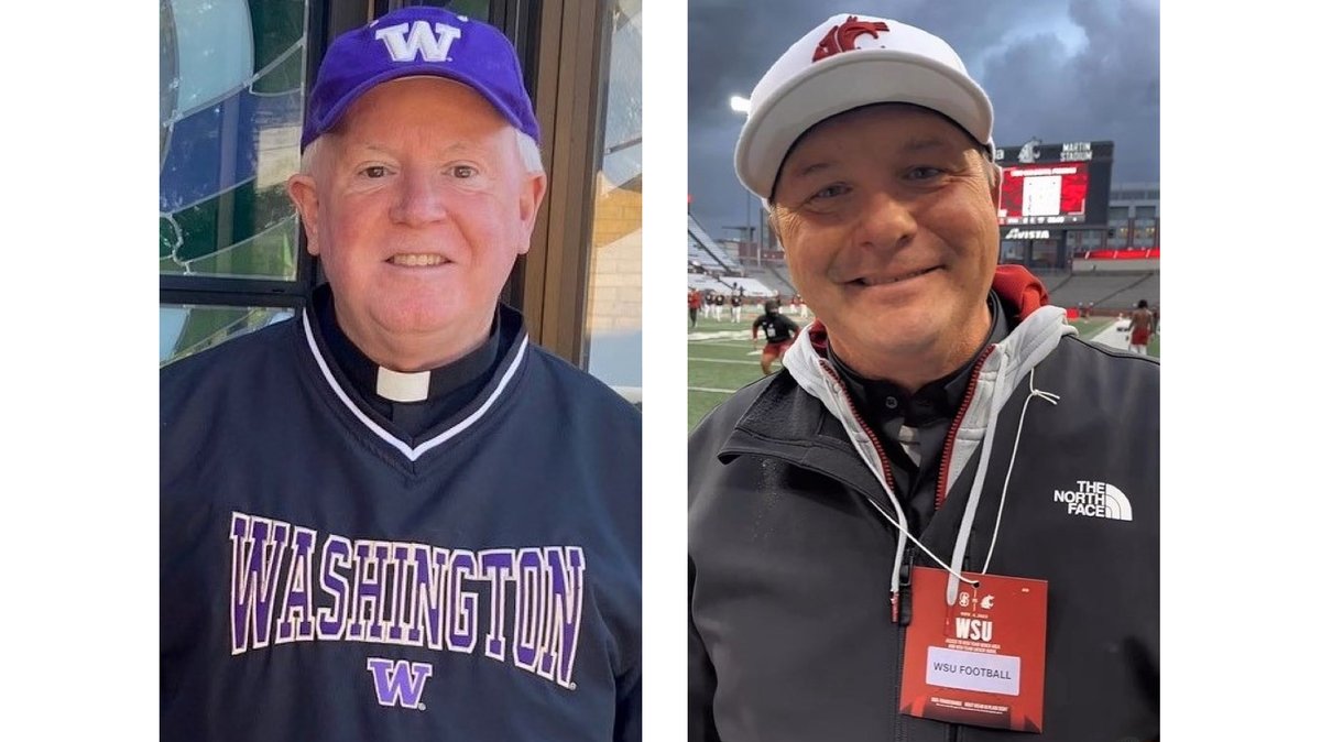 Sibling priests make friendly wager on Apple Cup football game ...