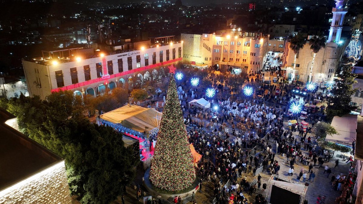 Bethlehem celebrates first Christmas tree lighting since war as ...